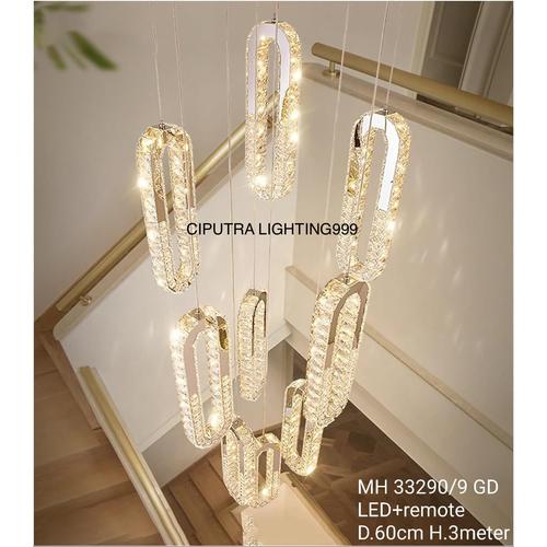 Jual LAMPU GANTUNG HIAS VOID KRISTAL LED MINIMALIS MODERN 9 LAMPU ...
