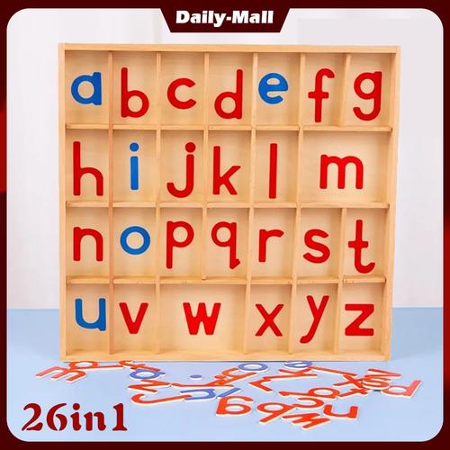 Jual 26 Pc Huruf Kecil Moveable Alphabet Montessori Kotak Mainan Huruf ...