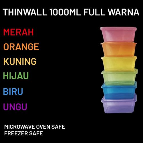 Jual THINWALL 1000ml WARNA / FOOD CONTAINER / KOTAK TAKEAWAY / KOTAK ...