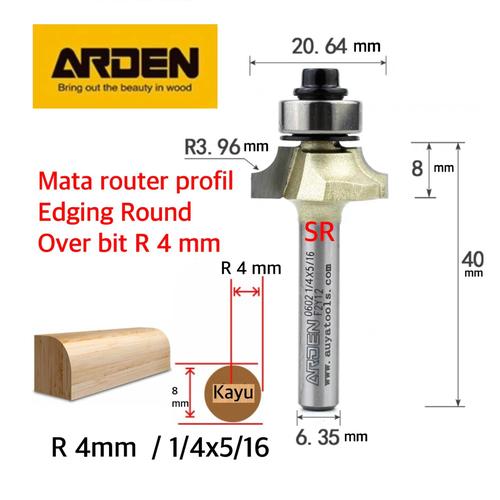 Jual Mata Router/ Profil Round Over Bit 4 mm (1/4×5/16×R 3.96mm) ARDEN ...