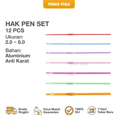 Jual Hak Pen Set / Jarum Rajut Anti Karat / Crochet Hook - Jakarta ...