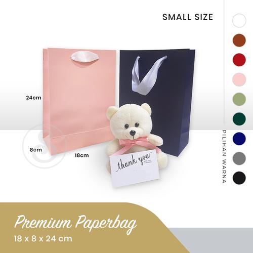 Jual Premium paper bag Small 18x8x24cm - biru tua - Jakarta Utara ...