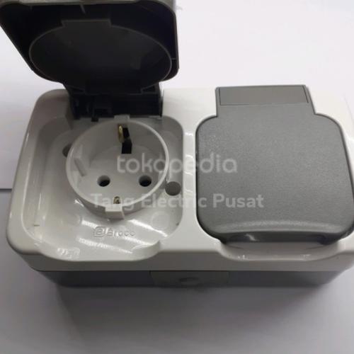 Jual stop kontak tutup Broco 2 Gang Atlantic 2252 / stop kontak broco ...