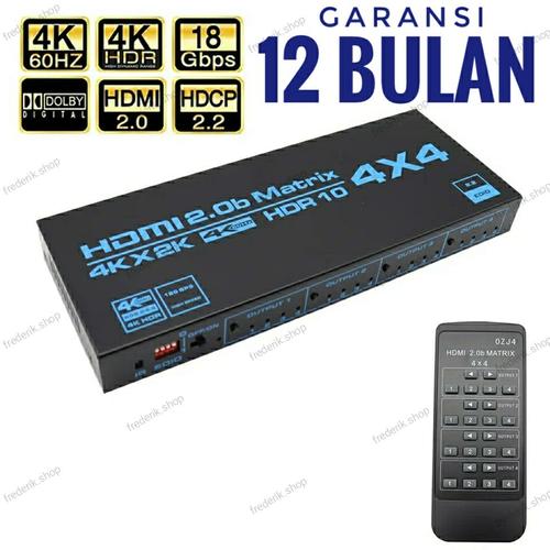 Jual 4K HDMI Matrix Switcher 4x4 (4 input-4 output) 4 x 4 Matrix Switch ...