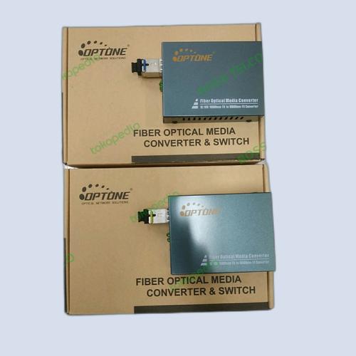 Jual media converter optone 10/100/1000 wdm gigabit with sfp 20km ...