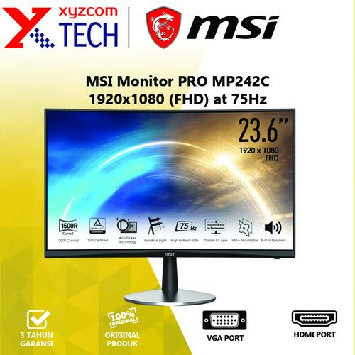 Jual Monitor MSI PRO MP242C 1920x1080 (FHD) at 75Hz - Jakarta Pusat ...