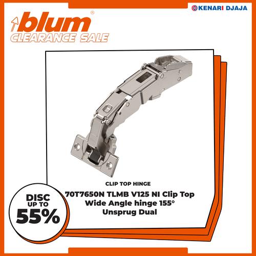 Promo Engsel Kabinet BLUM 70T7650N Clip Top Hinge 155° Unsprung Dual ...