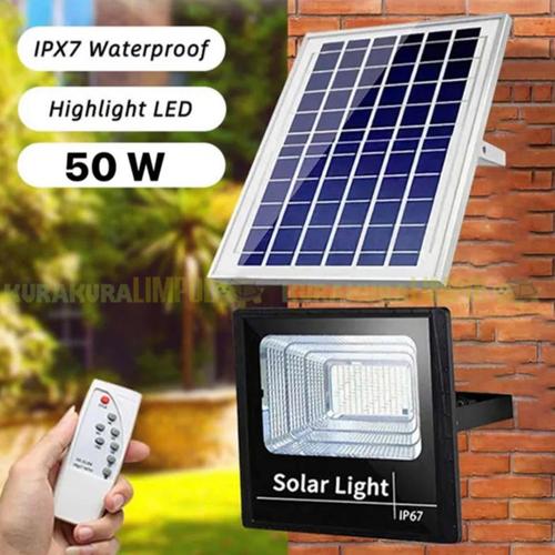 Jual lampu sorot solar 50 watt 50w lampu taman solar panel 50 watt ip67 ...