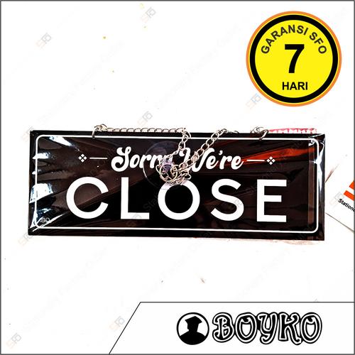 Jual Akrilik Buka Open Close Hitam - Acrylic Sign Bolak Balik Rantai ...
