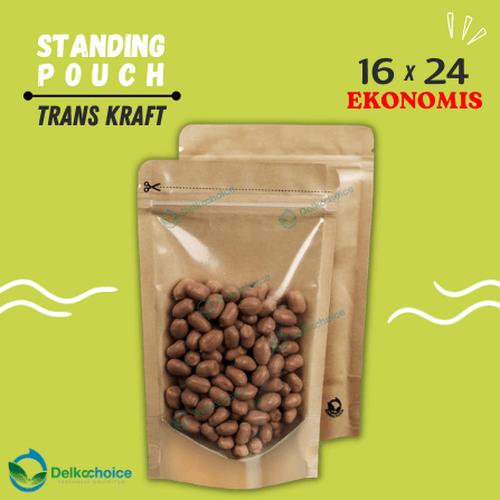 Jual STANDING POUCH KOMBINASI TRANSPARAN KRAFT PAPER EKONOMIS 16X24 ...
