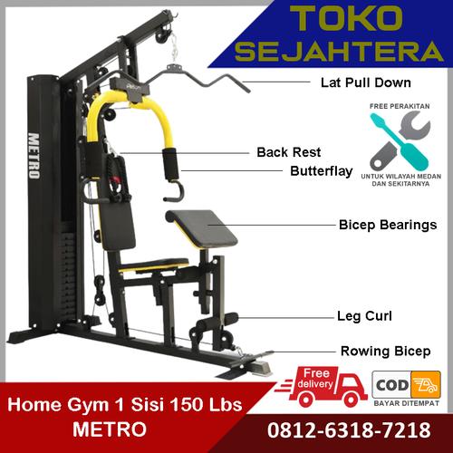 Jual Alat Fitnes Angkat Beban - Home Gym 1 Sisi Metro Beban 150 LBS ...