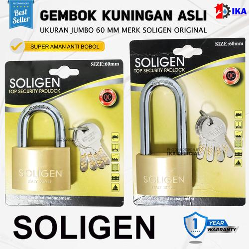 Jual Gembok Soligen 60 mm Panjang Kuningan Computer Key Gembok Pagar ...