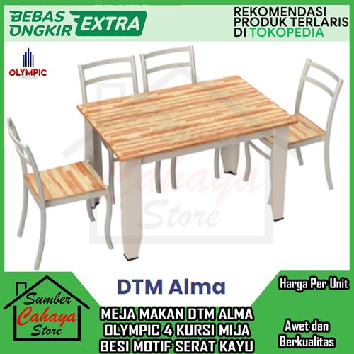Jual [Instan] MEJA MAKAN DTM ALMA OLYMPIC 4 KURSI MEJAA MOTIF SERAT ...