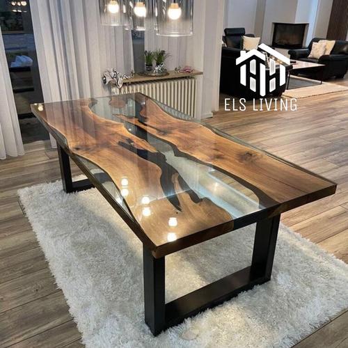 Jual MEJA MAKAN RESIN EPOXY KAYU TREMBESI 2 PAPAN KAYU UTUH - Kab. Jepara - ELSLIVING | Tokopedia