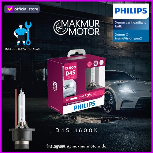 Promo LAMPU MOBIL PHILIPS D4S XTREME VISION PLUS 4800K 35W (FREE ...