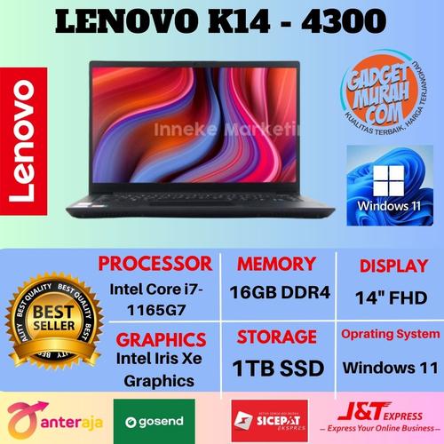 Jual LAPTOP LENOVO K14 | I7-1165G7 RAM 16GB/SSD 1TB/14"/INTEL IRIS/WIN 11 - Kota Surabaya ...