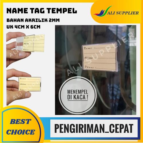 Jual AKRILIK NAME TAG LABEL TEMPEL / LABEL NAMA / NAME TAG GANTUNG ...
