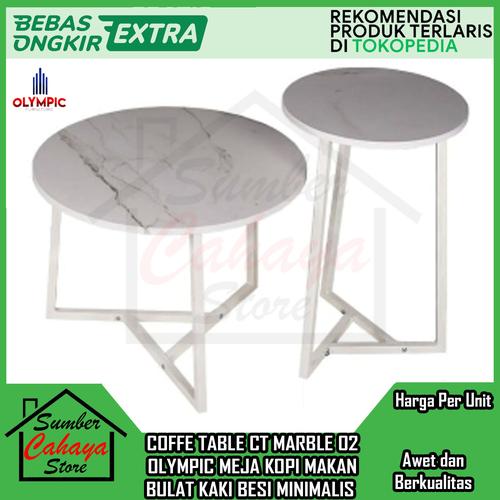 Jual [Instan] COFFE TABLE CT MARBLE 02 OLYMPIC MEJA KOPI BULAT KAKI ...