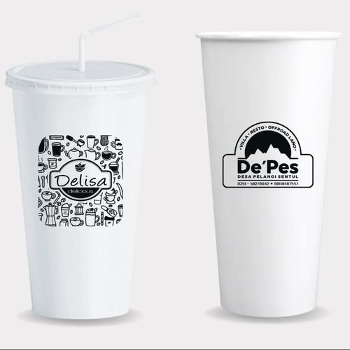 Jual Sablon Cold Paper Cup 12 oz, 16 oz, 22 oz 1 Warna - free design ...