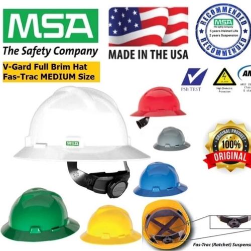 Jual HELM SAFETY MSA V-GARD FULL BRIM FASTRACK ORIGINAL / SAFETY HELMET ...