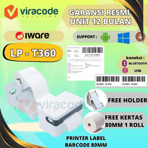 Promo PRINTER BARCODE LABEL THERMAL STIKER RESI IWARE LP-T360 USB ...