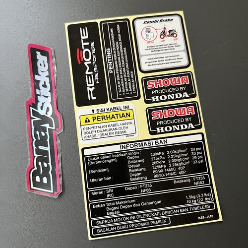 Jual Stiker Sticker PENTING PERINGATAN HONDA Matic Set - Vinyl ...