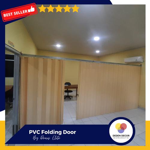 Jual Folding Door PVC / Pintu Sekat Ruangan / Anti Rayap / Warna Coklat ...