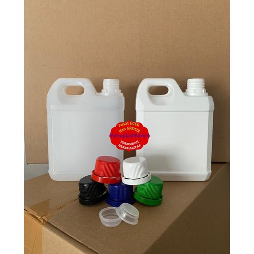 Jual Jirigen 1 liter kotak Pendek,jerigen 1 l segel BARU - Putih, HIJAU ...