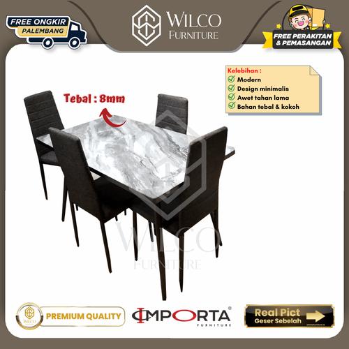 Jual Meja Makan Marmer Importa 4 Kursi / Meja Makan Marmer Kaki Besi ...