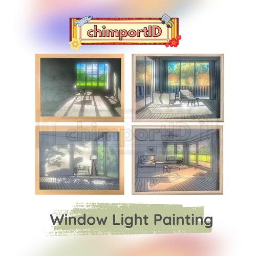 Jual Window Light Painting Frame Pajangan Meja Lampu Anime Import - New ...