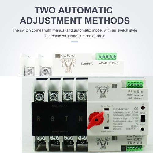 Jual ATS TOMZN 4P 63A 100A 125A Automatic Transfer Switch COS PLN - 4P ...