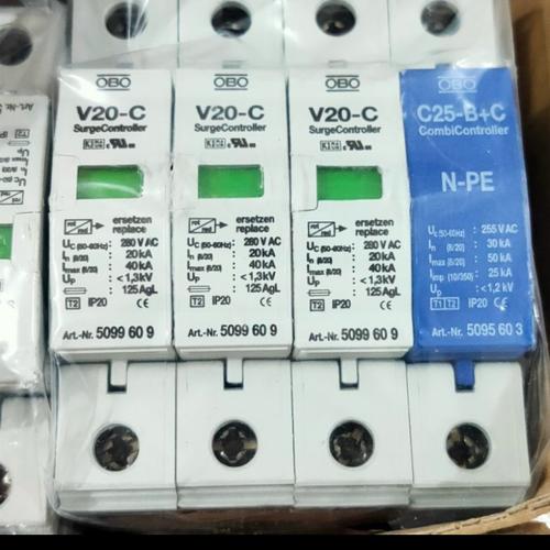 Jual surge arrester obbo v20-c 280v AC 3phase+N-PE/arrester obbo v20 ...