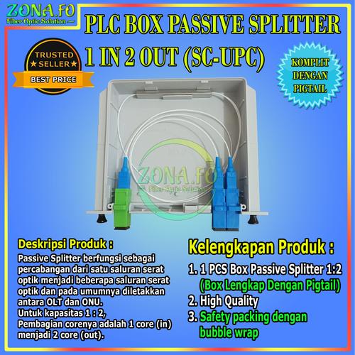 Promo Passive Splitter PLC BOX FO 1:2 SC UPC Fiber Optik Pasif Spliter ...