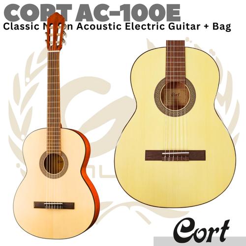 Promo CORT AC100E Classic Nylon Acoustic Electric Guitar | Akustik ...