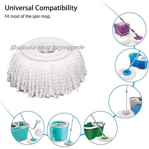 Jual Refill Kain Pel Spin Mop - Sumbu Pel Bulat Microfiber Daya Serap ...