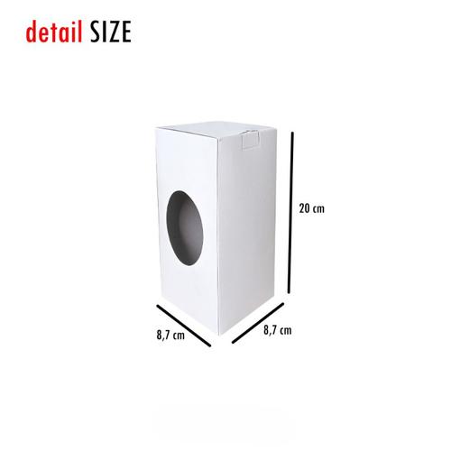 Jual box jendela putih polos packaging tumbler ukuran 8.7 x 8.7 x 20 cm ...