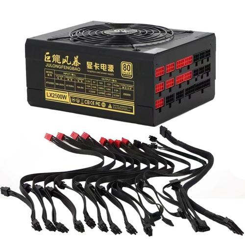 Jual LM001 AC 110V 220v Full Moduler ATX 2500W PC Power Supply 8 ...