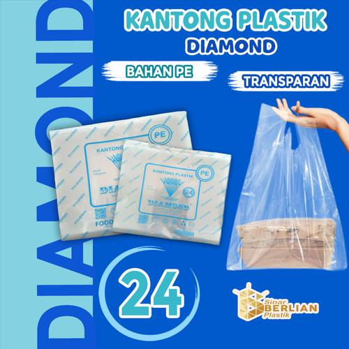 Jual Kantong Plastik Kresek PE 24 Bening Transparan Diamond TEBAL 04 ...