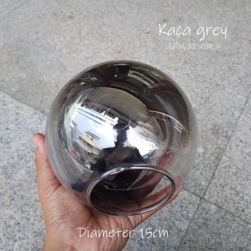 Jual Kaca 15cm grey kaca teh bulat untuk lampu gantung lampu dinding ...