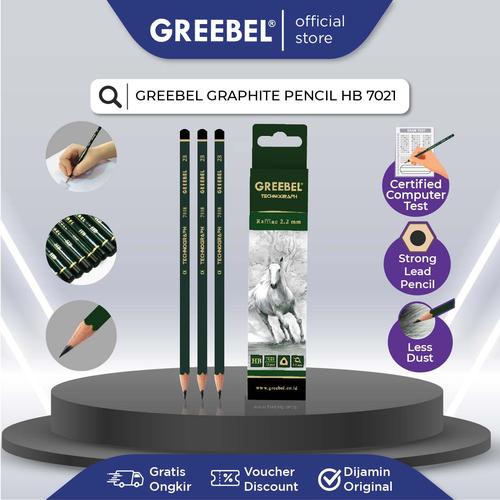 Promo GREEBEL PENCIL HB 7021 (12 PCS)/Pensil Kayu Graphite utk Ujian ...