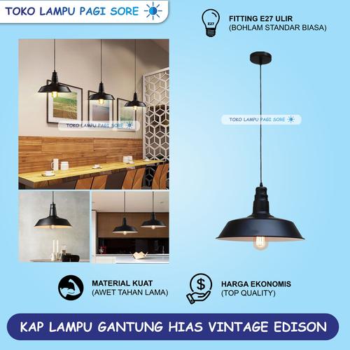 Jual Kap Lampu Gantung Hias Industrial Besi Cafe Vintage Edison Fitting E27 - Kota Tangerang ...