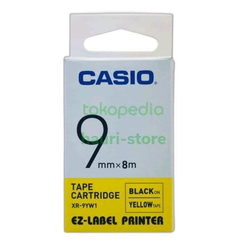 Jual Casio EZ Label Printer XR-9YW1 9mm Black On Yellow Original ...