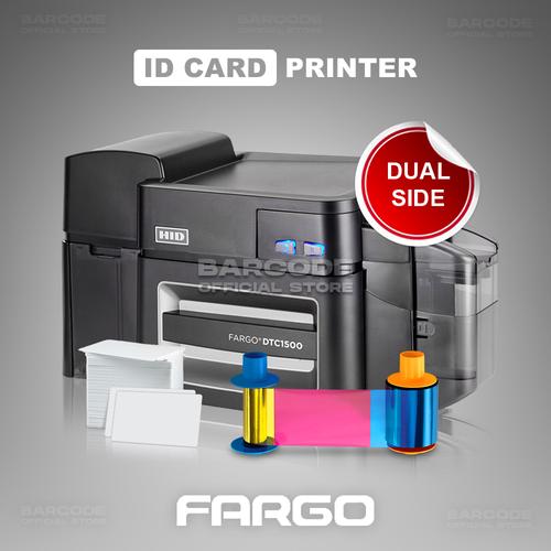 Promo Paket ID Card Printer Fargo DTC1500 Cetak Kartu Dual Side 300 DPI ...