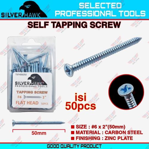 Jual Sekrup 50mm FAB Self Tapping Screw Skrup FH#6x2" SilverHawk ...
