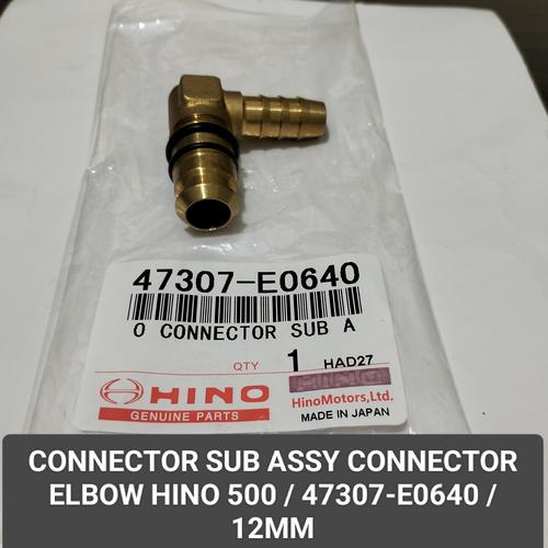 Jual CONNECTOR SUB ASSY CONNECTOR ELBOW HINO 500 / 47307-E0640 / 12MM ...