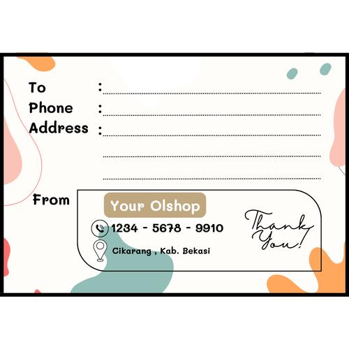 Jual Sticker Label Pengiriman Olshop Custom Ukuran 10cm x 7cm - 002 ...