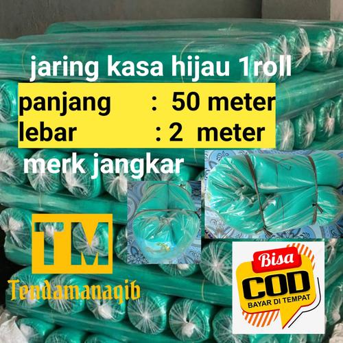 Jual jaring kasa hijau insect net roll 2x50 jaring safety polynet ...