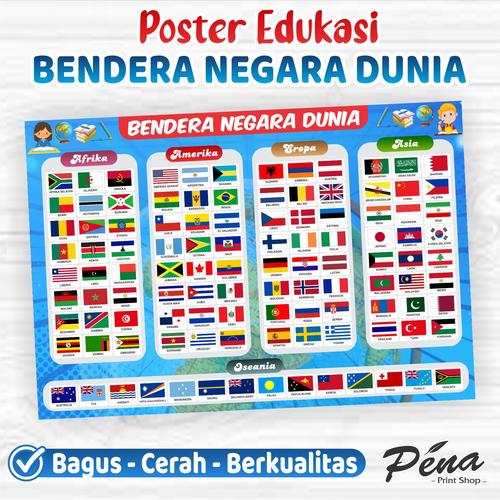 Jual Poster Edukasi Bendera Bendera Negara Dunia / Poster Belajar Edukatif - Kab. Cirebon - Pena ...