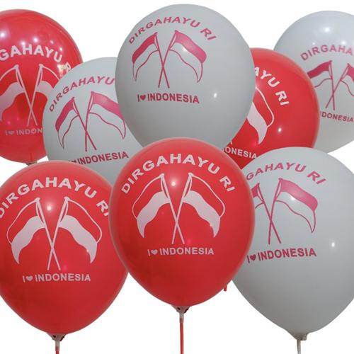 Jual Balon Latex Merah Putih DIRGAHAYU RI/Balon 17 Agustus Perpack isi ...