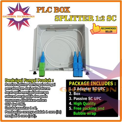 Promo Passive Splitter PLC BOX FO 1:2 SC UPC Fiber Optik Pasif Spliter ...